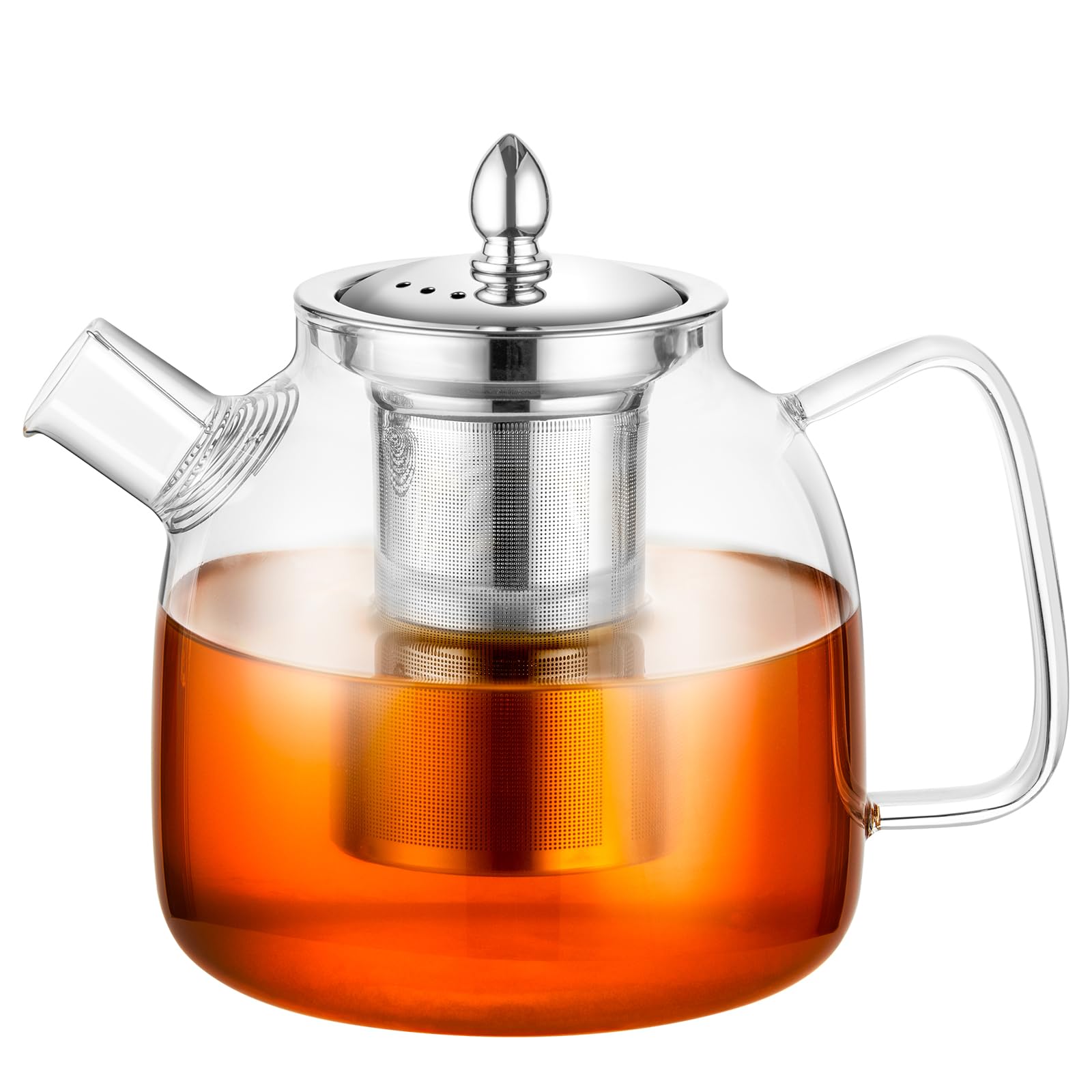 33oz/1000ml Glass Teapot with Removable Infuser, Borosilicate Glass Tea ...