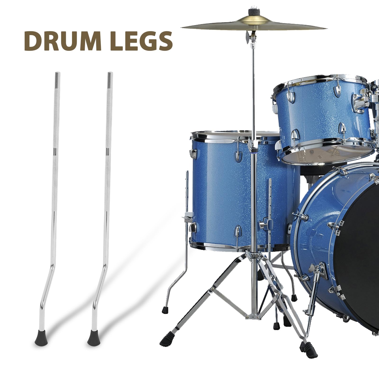 Percussion Instrument Parts 3 Piece Drum Leg Set - Metal Floor Tom Feet ...