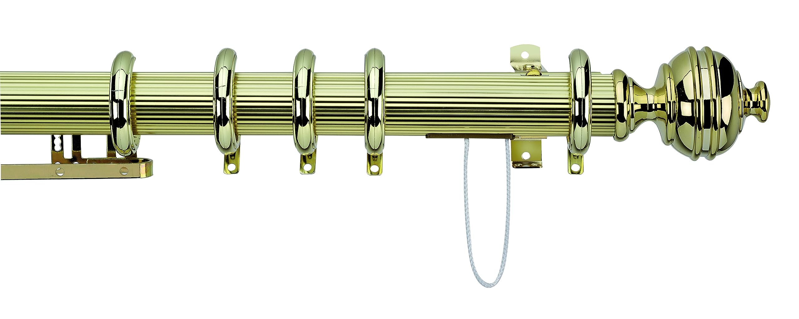 Harrison Drape Reeded Royal Orb Corded Curtain Pole 38mm Diameter ...