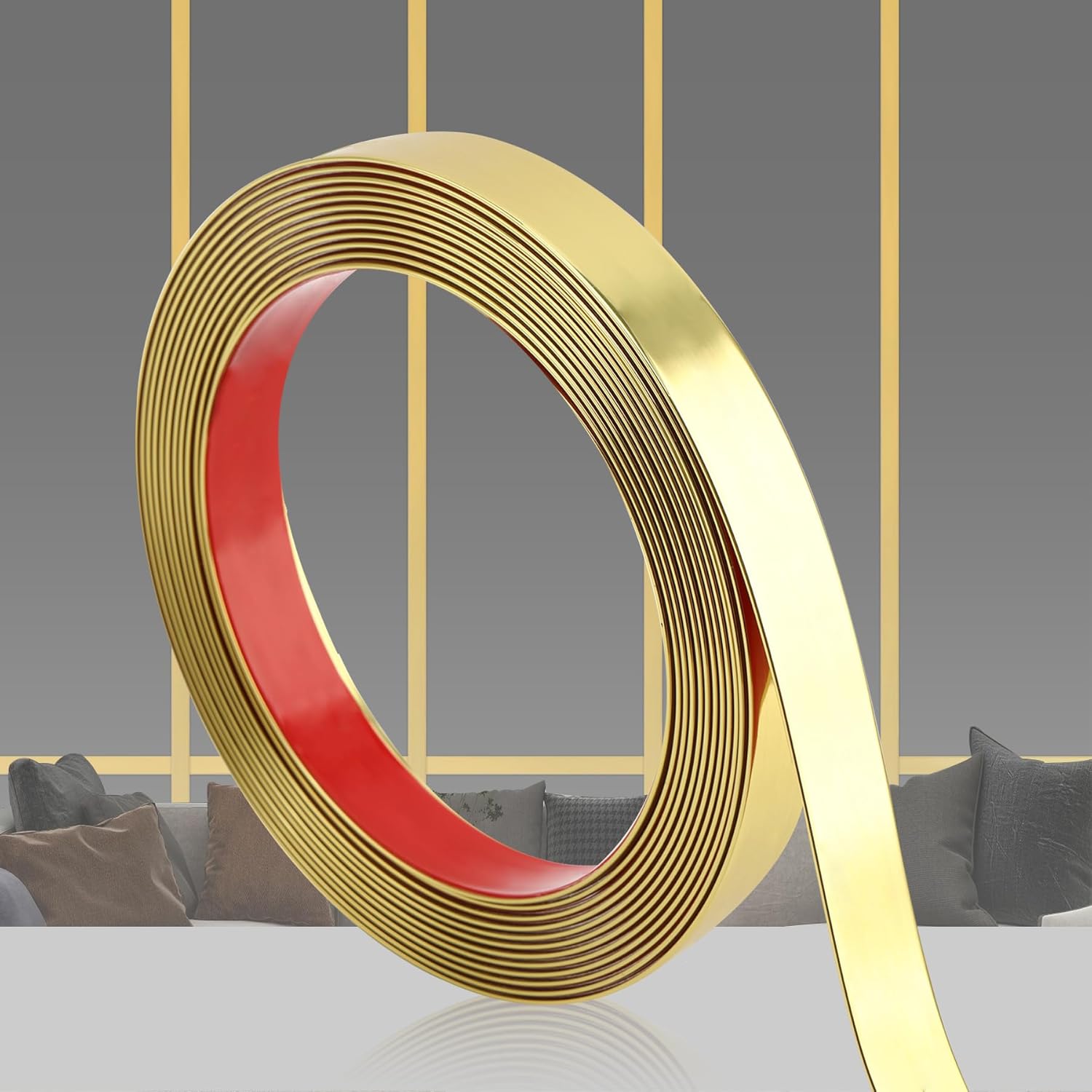 Amazon.com: QDYMXUN Glossy Gold Peel and Stick PVC Molding Trim ...