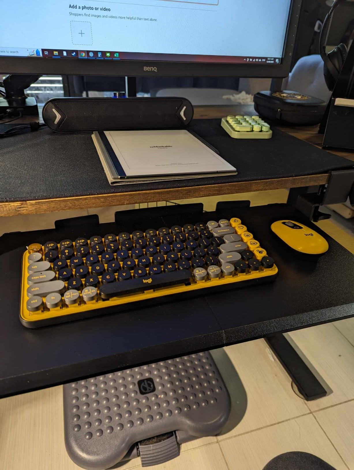 VIVO Small Clamp-on Computer Keyboard Mouse Under Desk Mount Tray ...