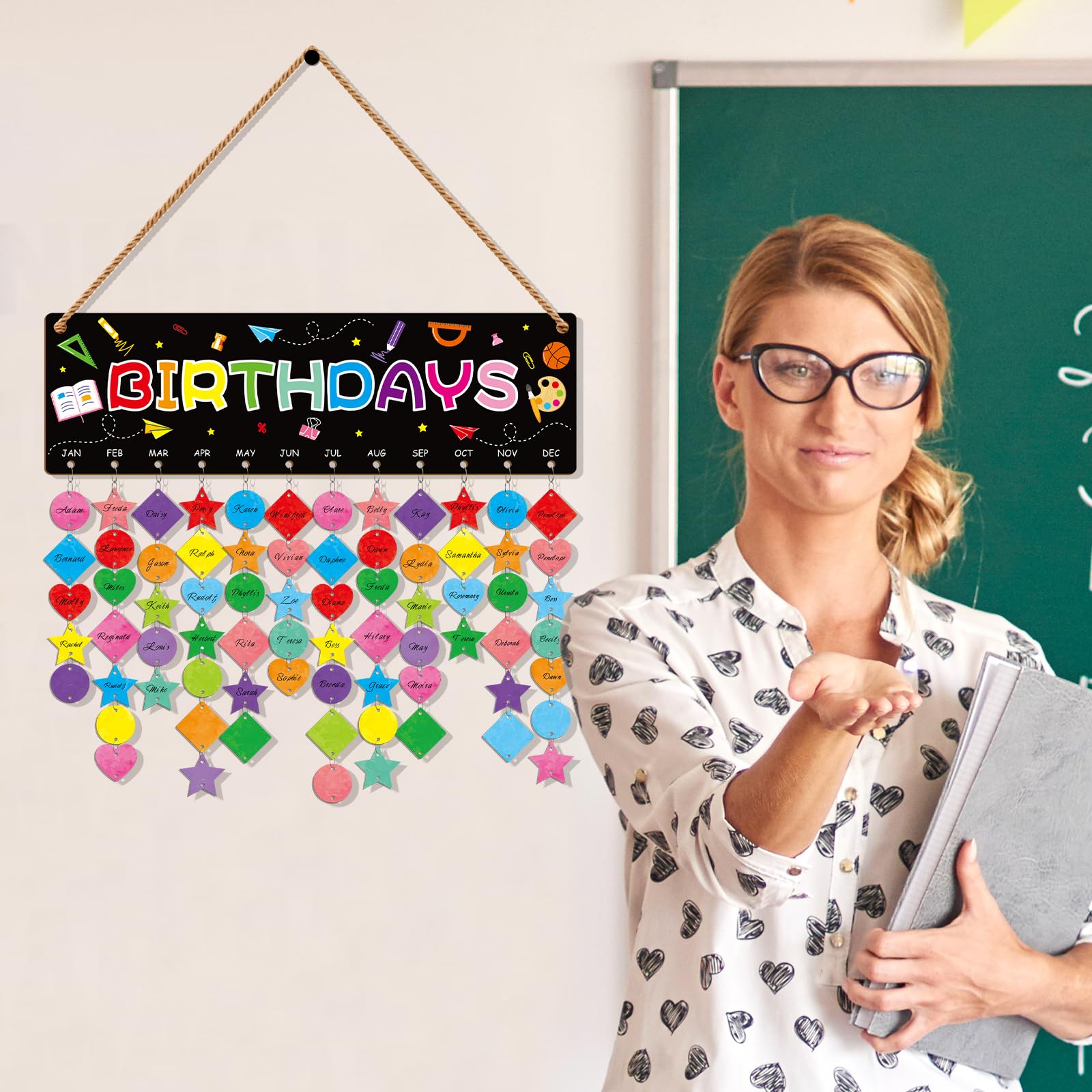 Snapklik.com : MoShining Colorful Birthday Calendar Wall Hanging Decor ...