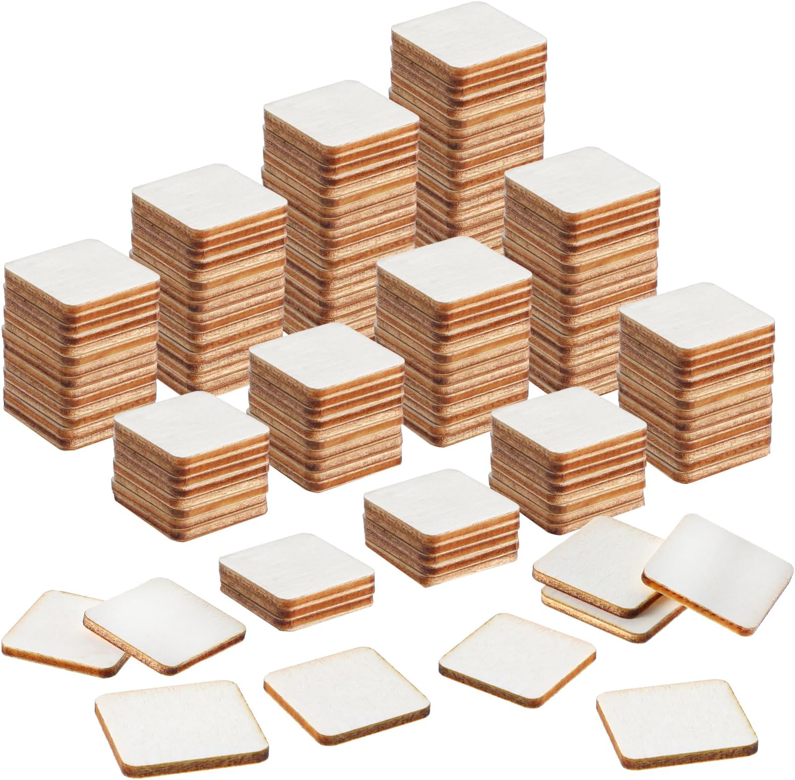 Amazon.com: 1 Inch Wooden Squares Pieces for Crafts, 200 Pieces Natural ...