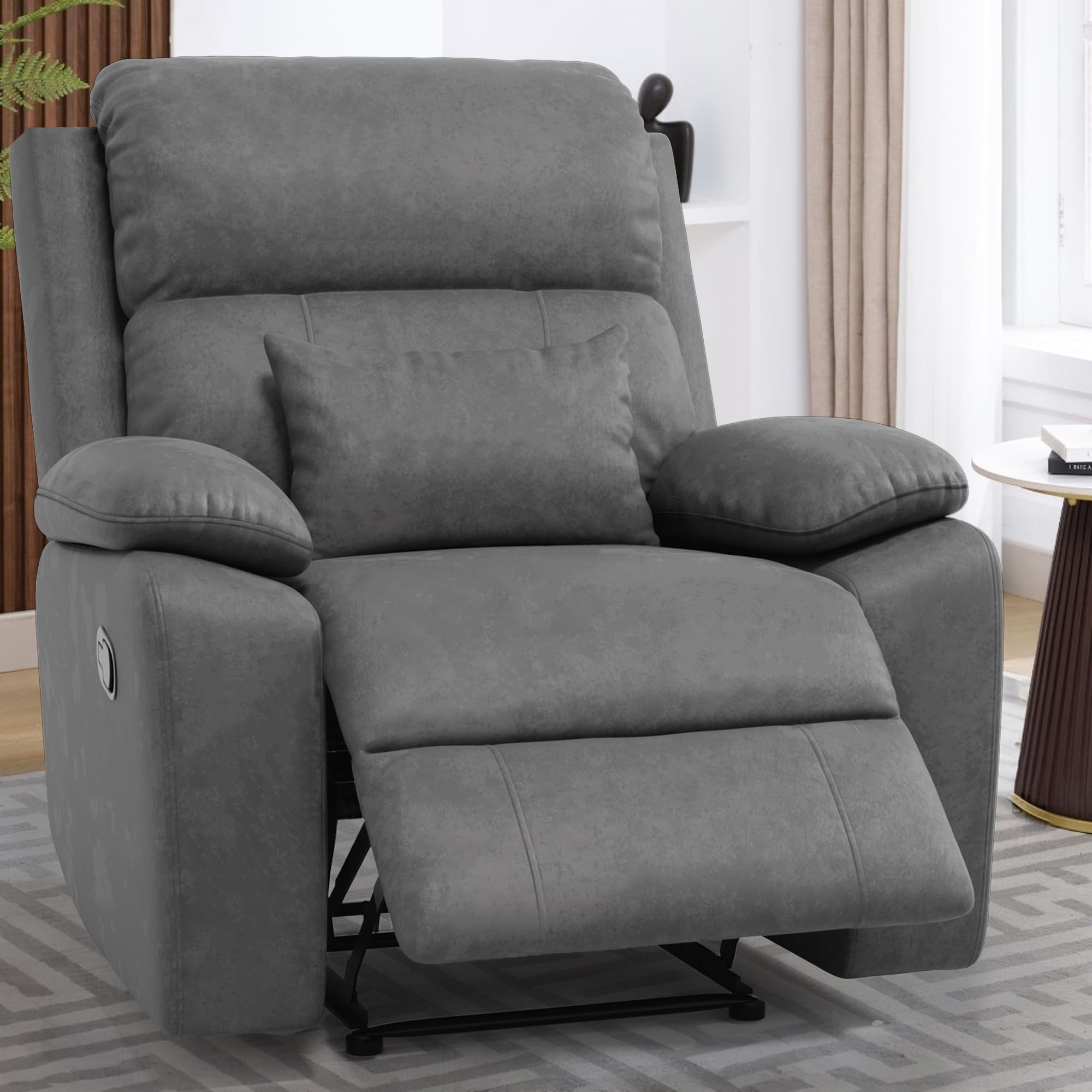 Amazon.com: resiova Faux Leather Recliner for Adults,Oversized Rocking ...