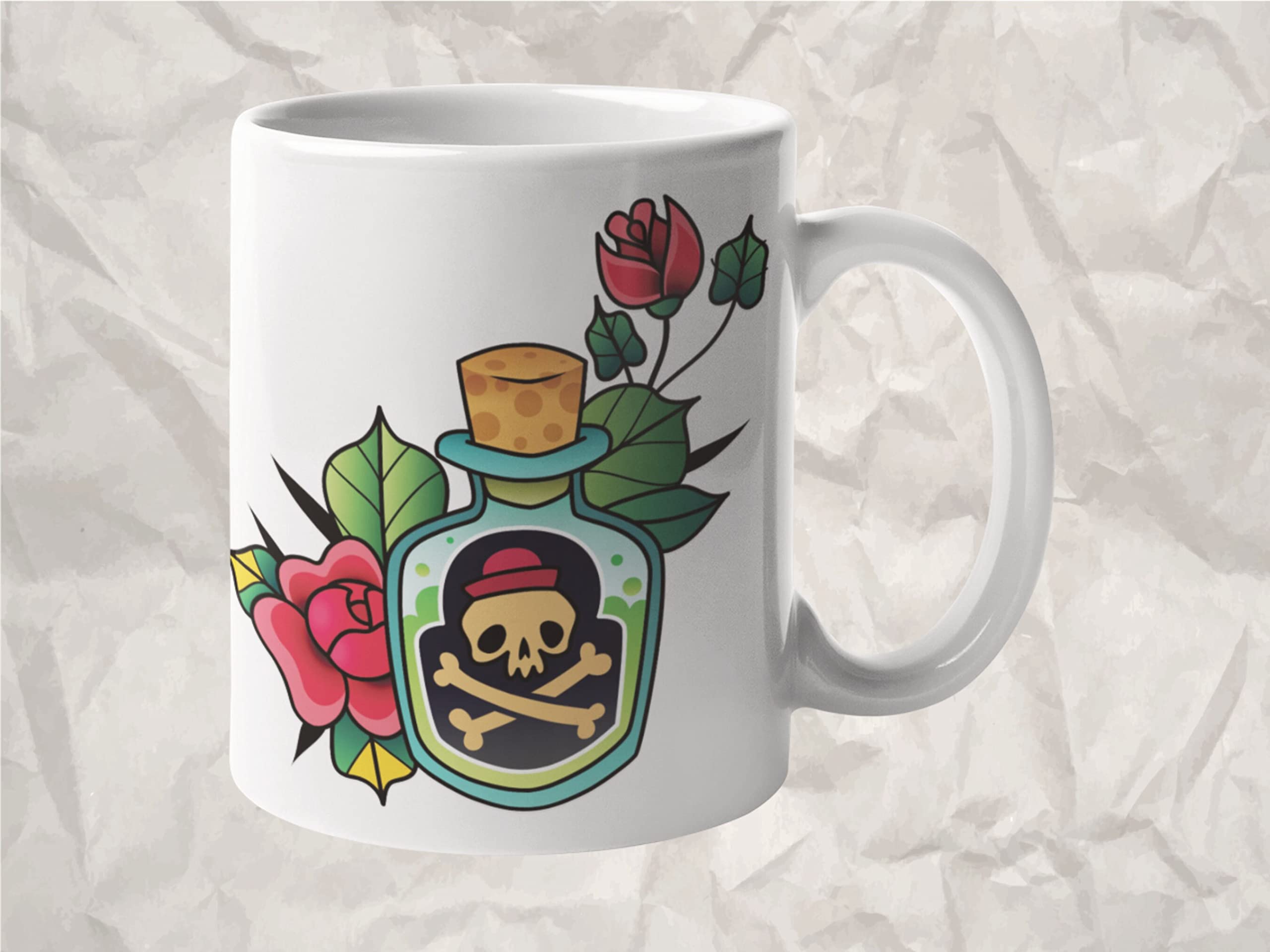 Traditional Poison Bottle Tattoo