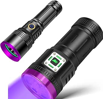 Amazon.com: 365nm 395nm UV Flashlight USB Rechargeable UV Light High ...