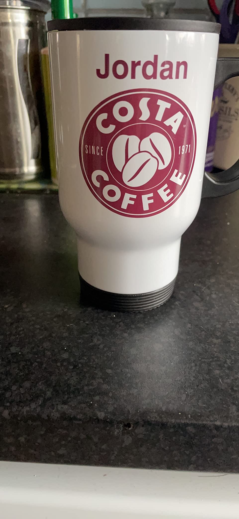 Costa Coffee Personalised White Travel Mug Cup. Your Name Printed Mug ...