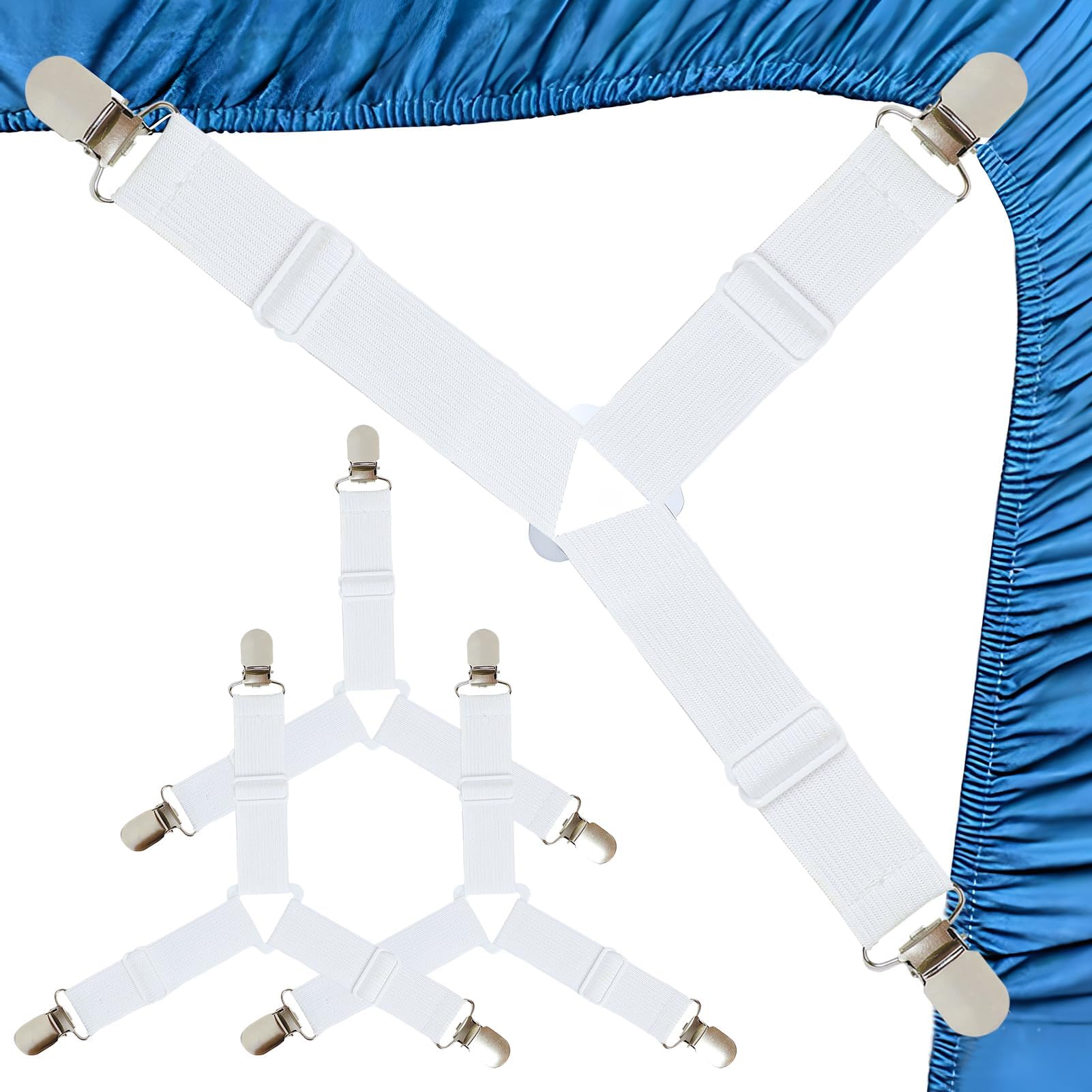 4 Pcs Bed Sheet Clips, Bed Corner Holder, Adjustable Mattress Cover ...