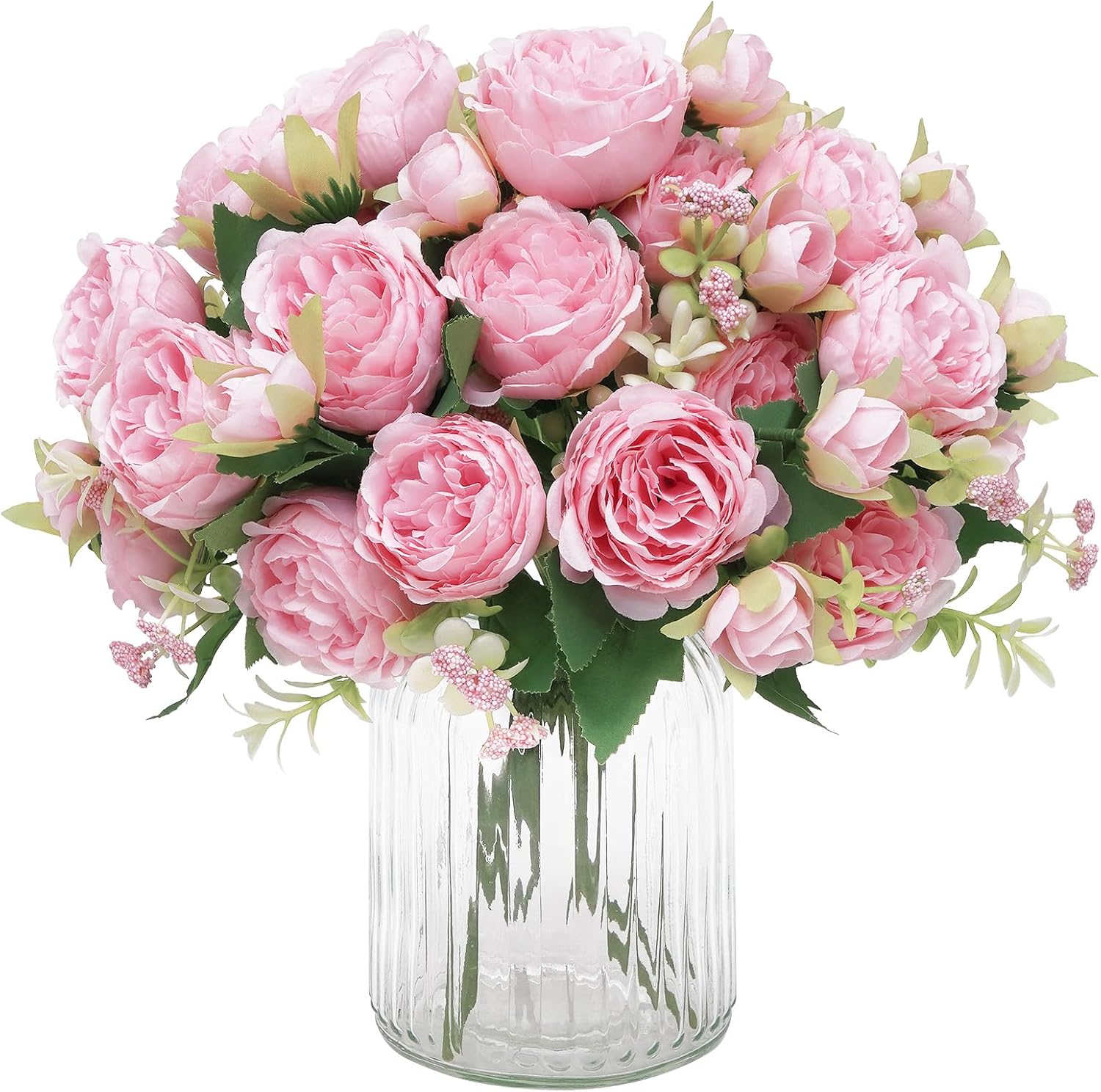 Amazon.com: MARTINE MALL 2 Packs Peonies Artificial Flowers, Light Pink ...