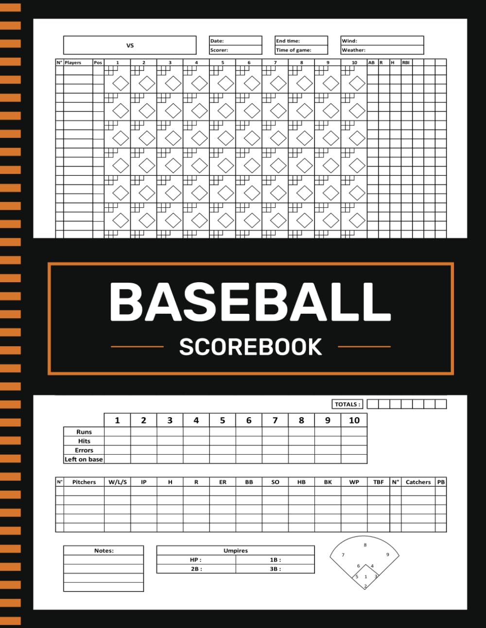 Baseball Scorebook: Simple Baseball/Softball Scorekeeper Book For Coach ...
