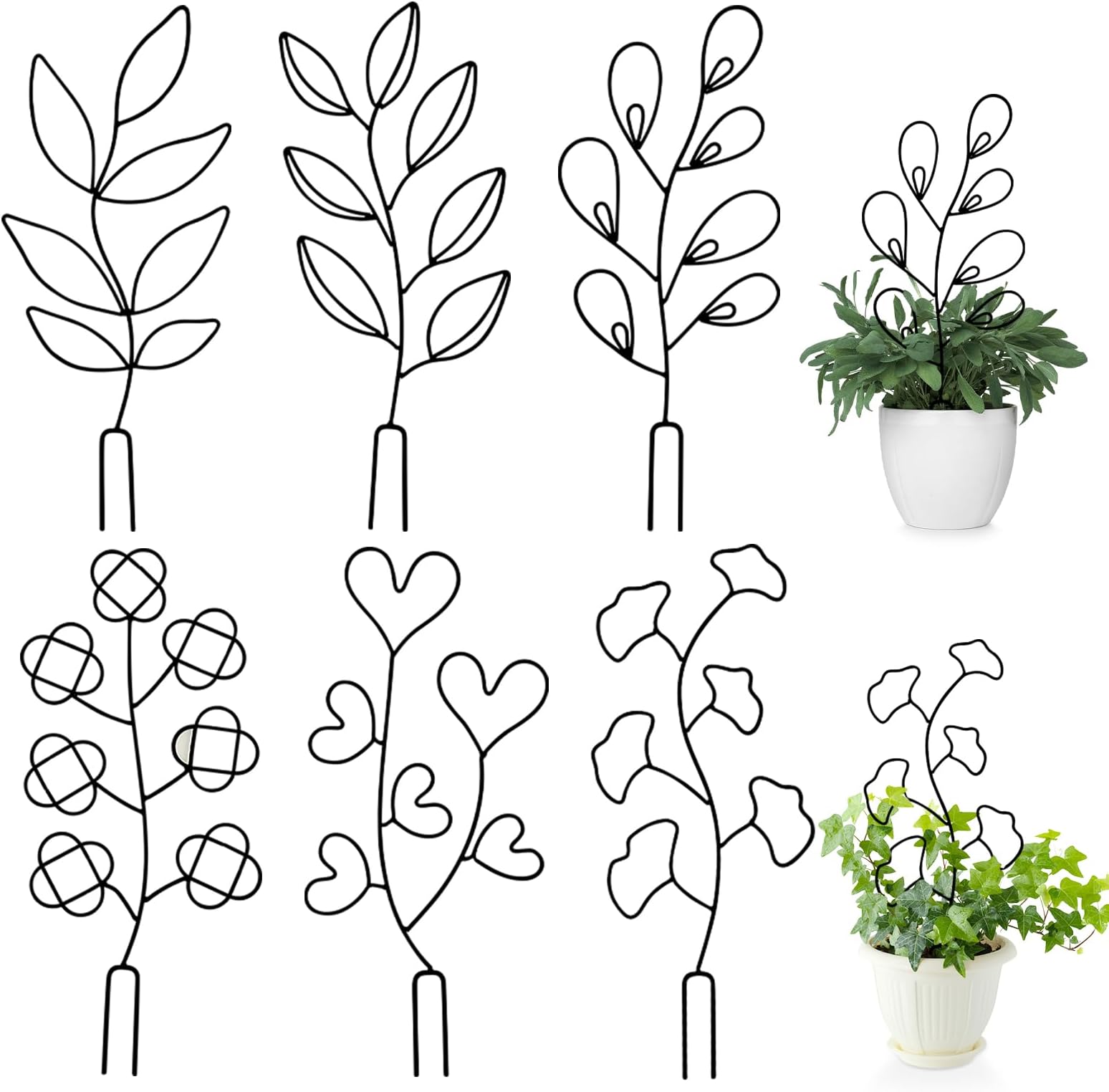 Amazon.com : MOAMUN 6PC Metal Plant Stakes for Indoor Plants, Trellis ...