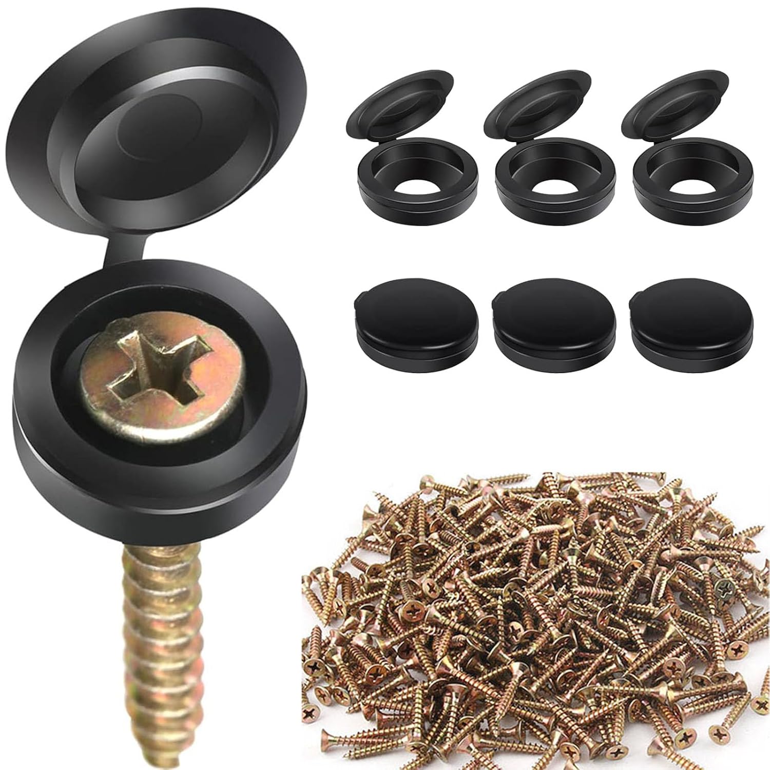 100 Pieces Hinged Screw Cover Caps and 100 Pieces High Hardness Drywall ...