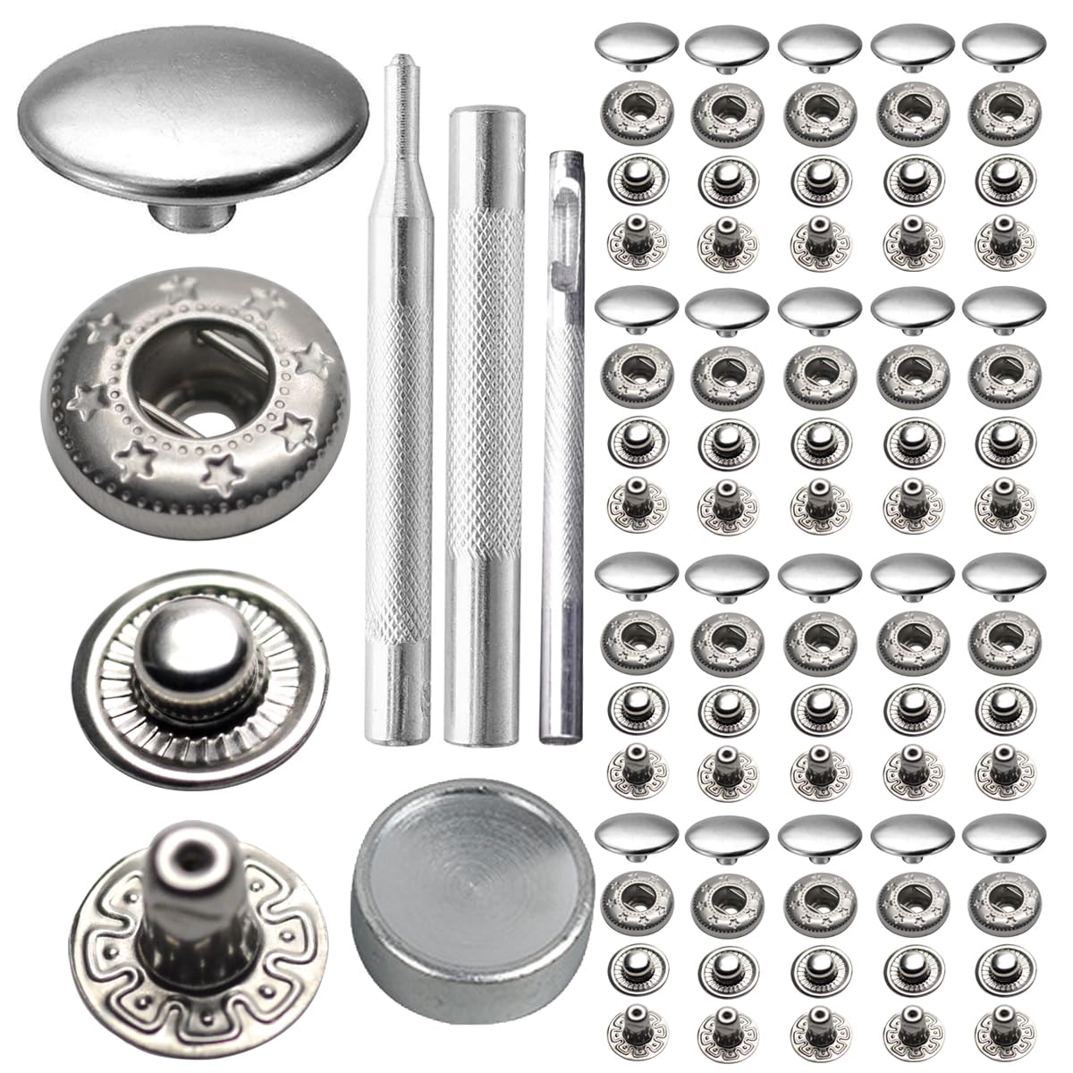 Amazon.com: 10mm 655# Snap Fastener Stainless Steel Poppers Press Stud ...