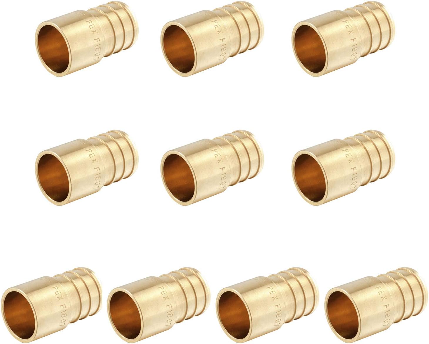 (10 Pack) Lidertik Copper to Pex Fittings, 3/4" Pex F1807 x 1/2" Female ...