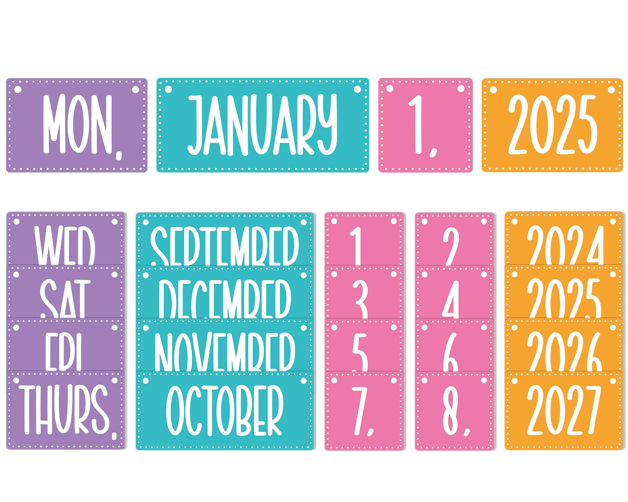 Amazon.com : Colorful Calendar Bulletin Board Card Set Colorful Rainbow ...