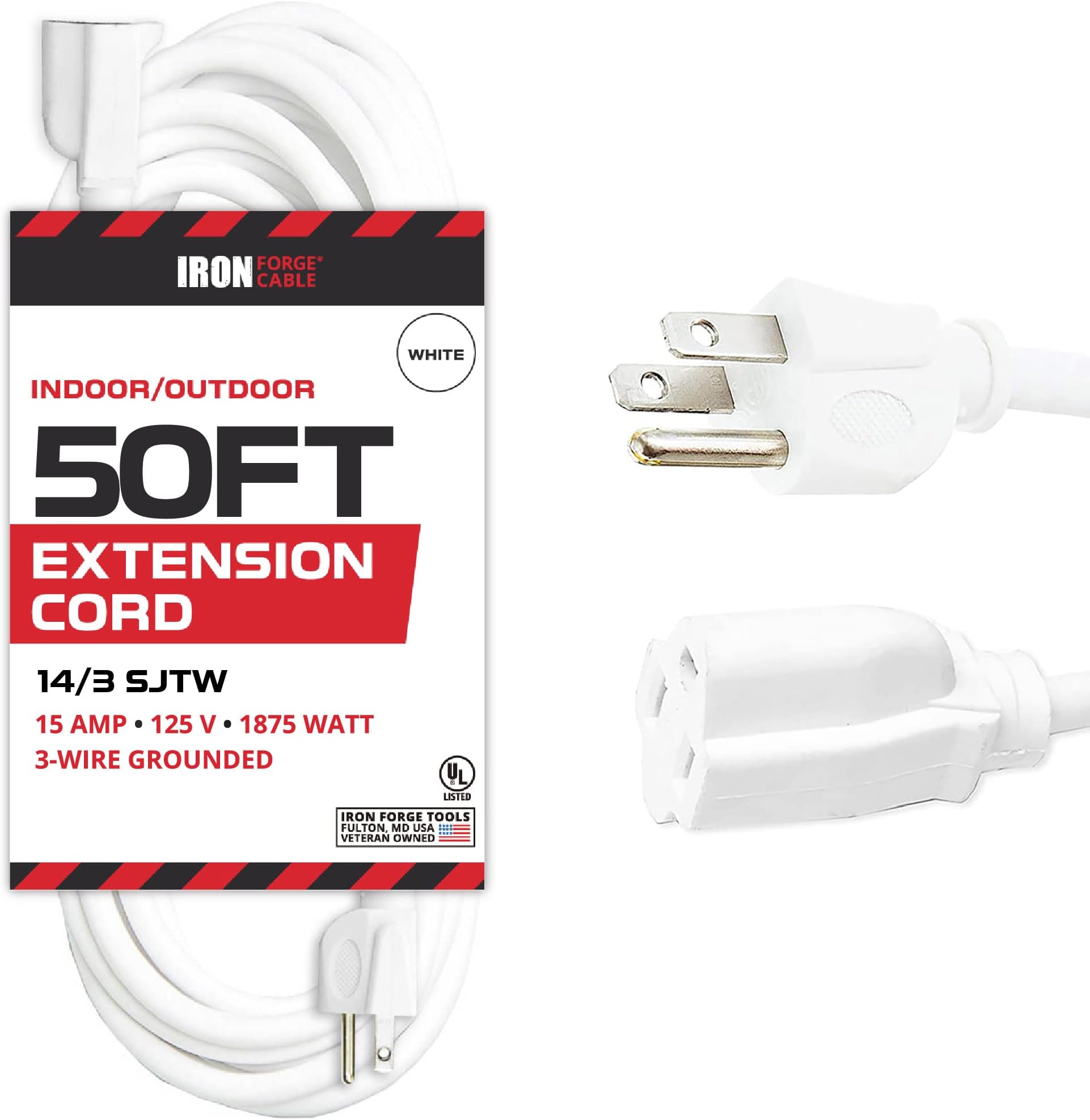Amazon.com: Iron Forge Cable 15 Amp Heavy Duty Extension Cord 50 ft ...