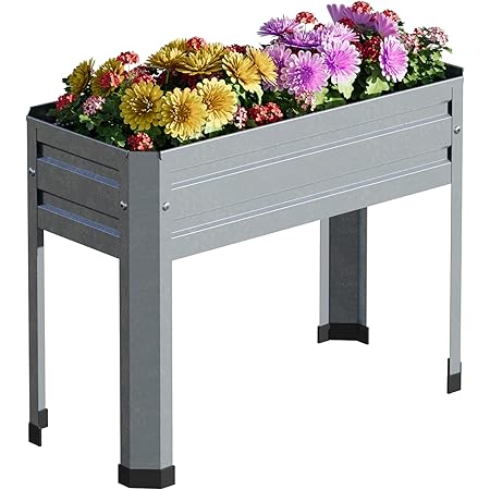 Amazon.com: DIGTER Metal Raised Garden Bed,Raised Planter Box with Legs ...