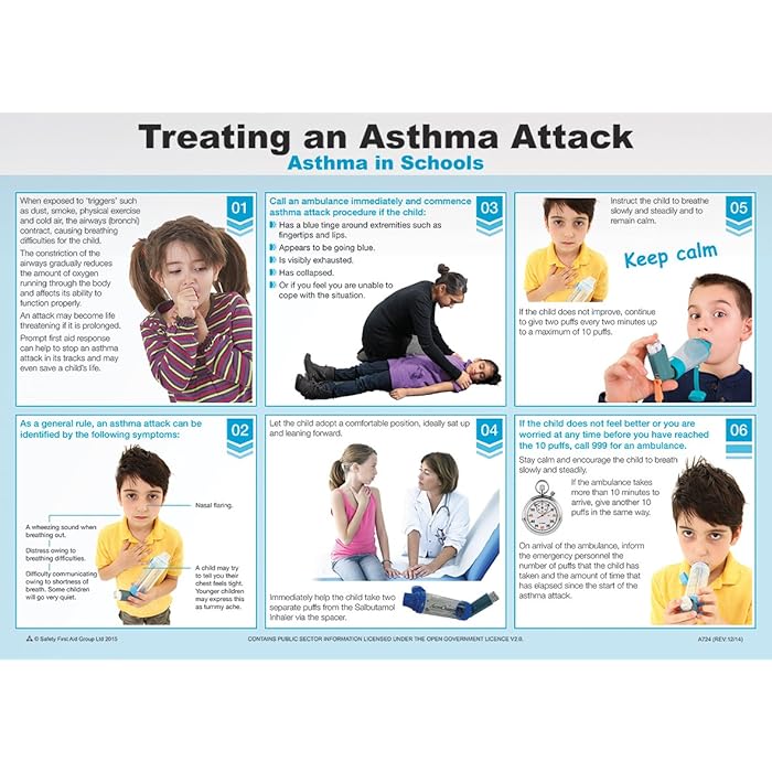 Buy Safety First Aid Laminated Treating an Asthma Attack Poster Online ...