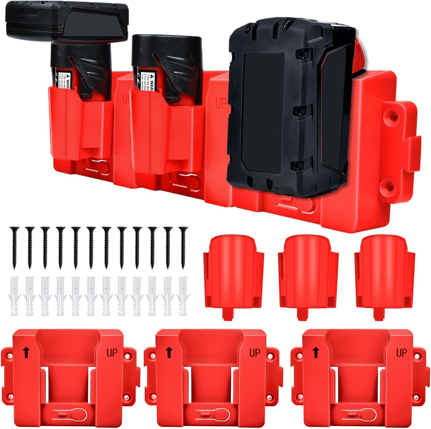 Amazon.com: QSDXNYDC 2-in-1 Battery Holder for Milwaukee 12V&18V ...