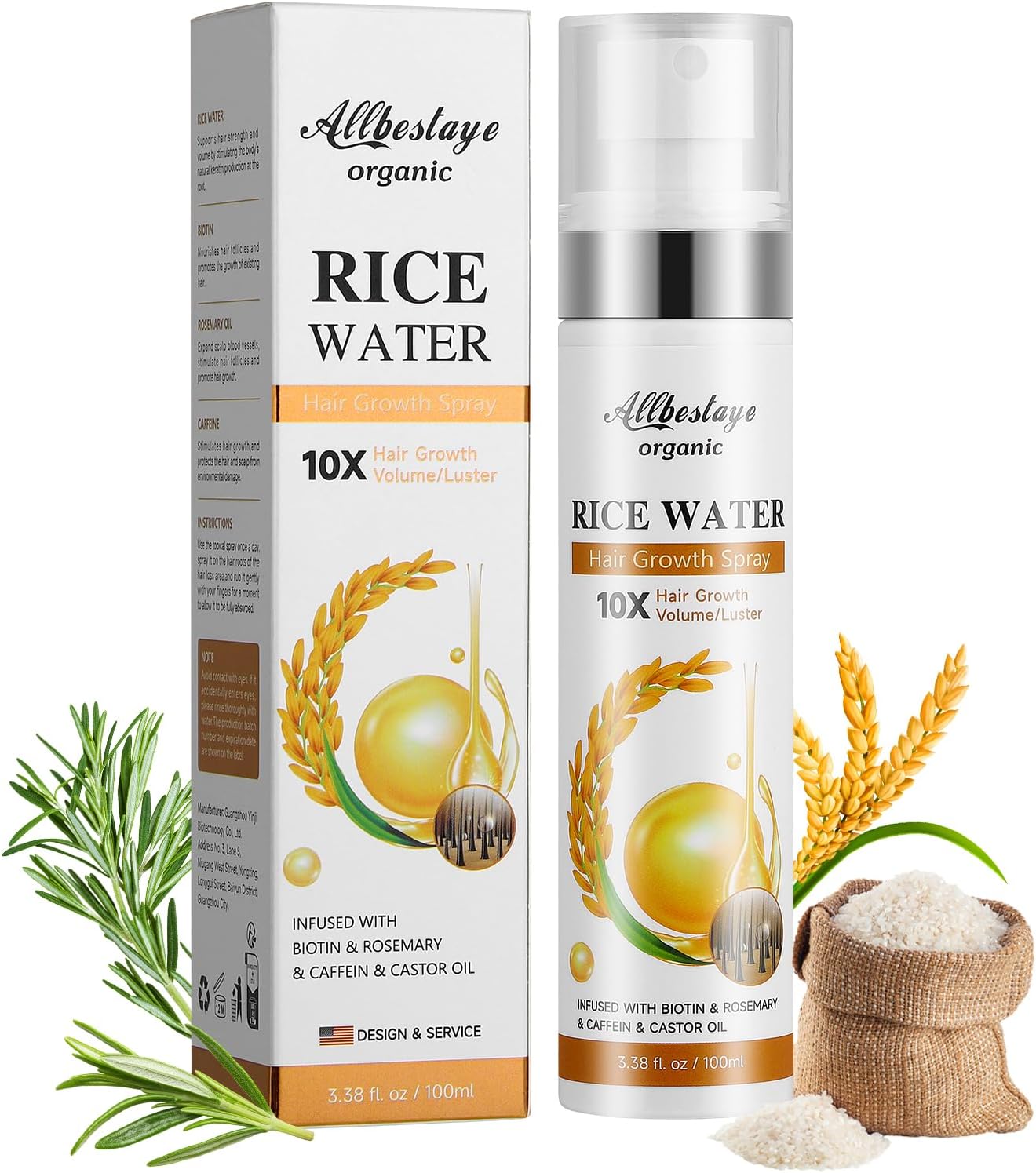 Amazon.com : Rice Water for Hair Growth, Hair Growth Serum with ...