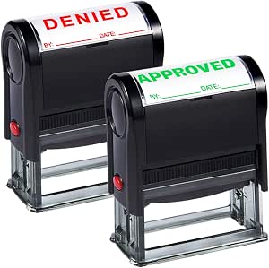 Amazon.com: Bertiveny Self Inking Approved and Denied Stamps Set Office ...