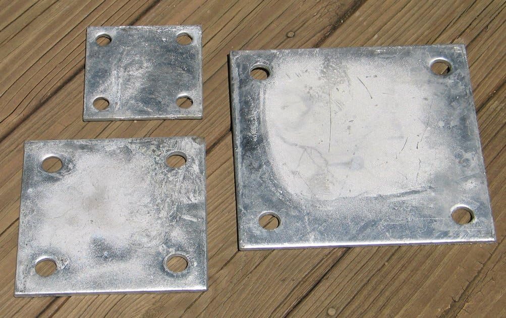 Amazon.com: FENCESMART4U Pressed Steel Post Base Plates Galvanized ...