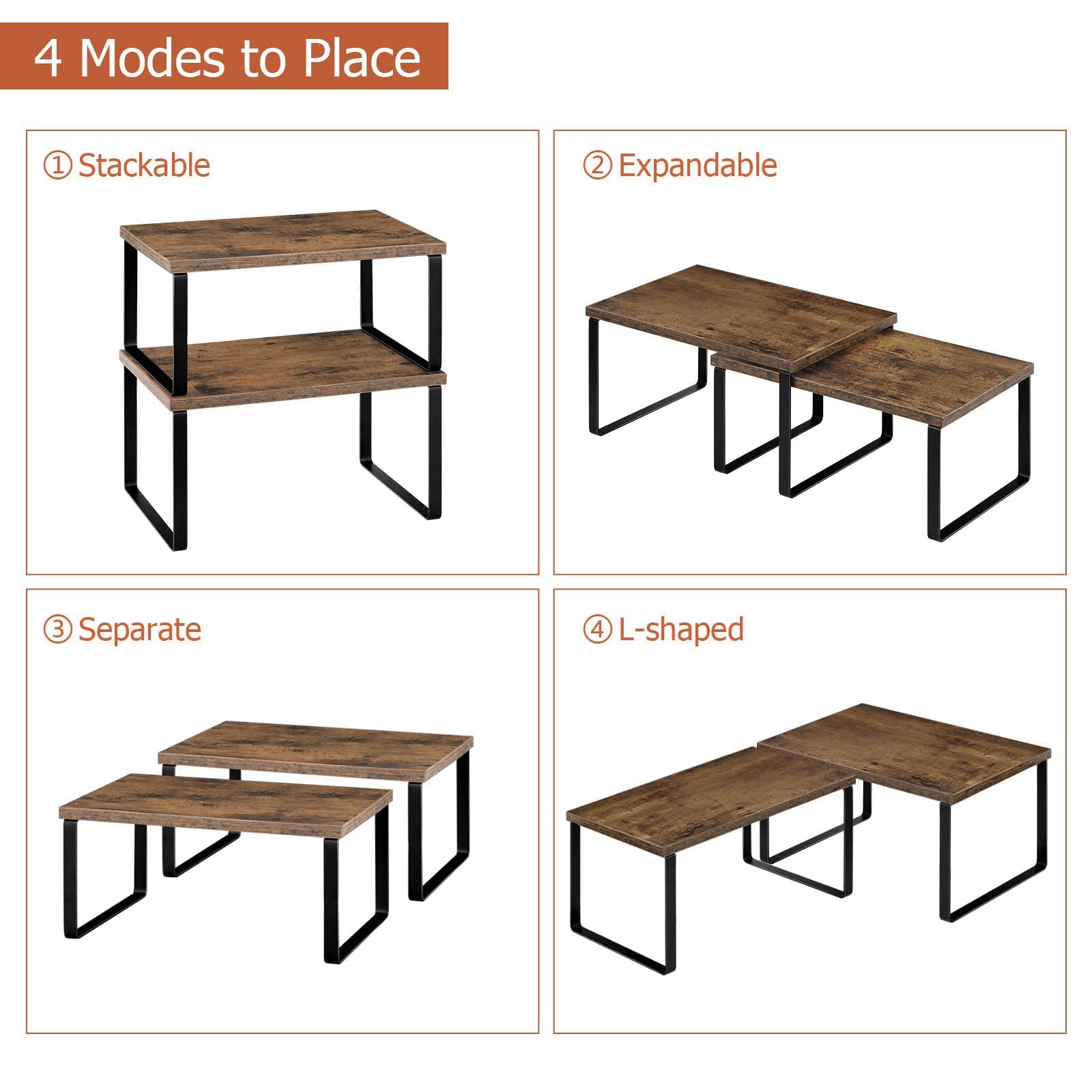 Snapklik.com : ETELI Kitchen Counter Cabinet Shelf Organizer Expandable ...