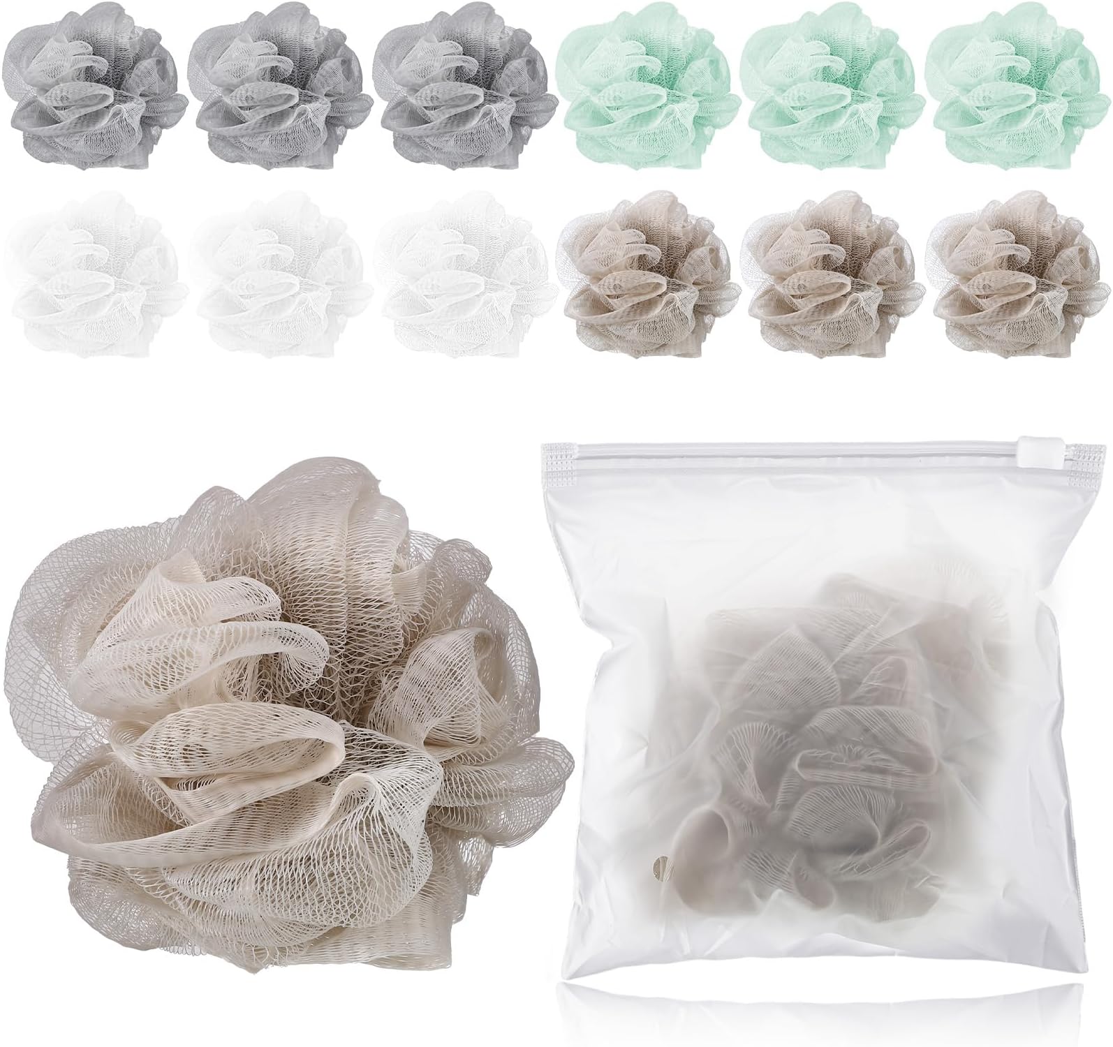 Amazon.com: BEAGERUO 20 Pack Travel Loofah Individually Wrapped, Small ...