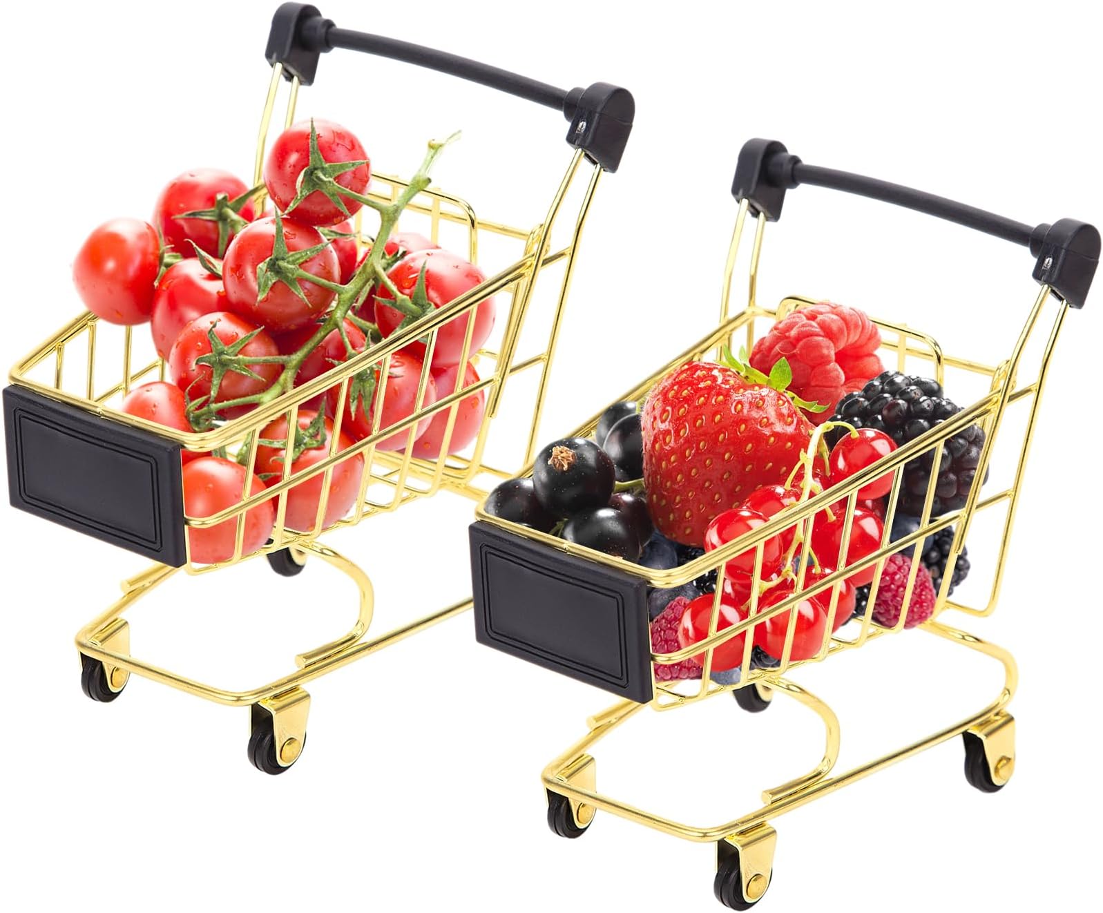 Amazon.com: 2 Pcs Mini Shopping Cart Supermarket Handcart Shopping ...