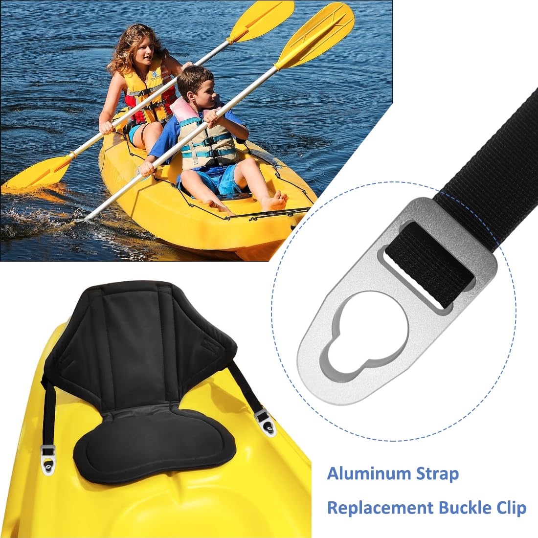 Snapklik.com : Aluminum Seat Strap Replacement Buckles Clips Repair Kit ...