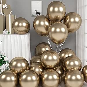 Amazon.com: Wekoti Metallic Light Gold Balloon,12 Inch Metallic Chrome ...
