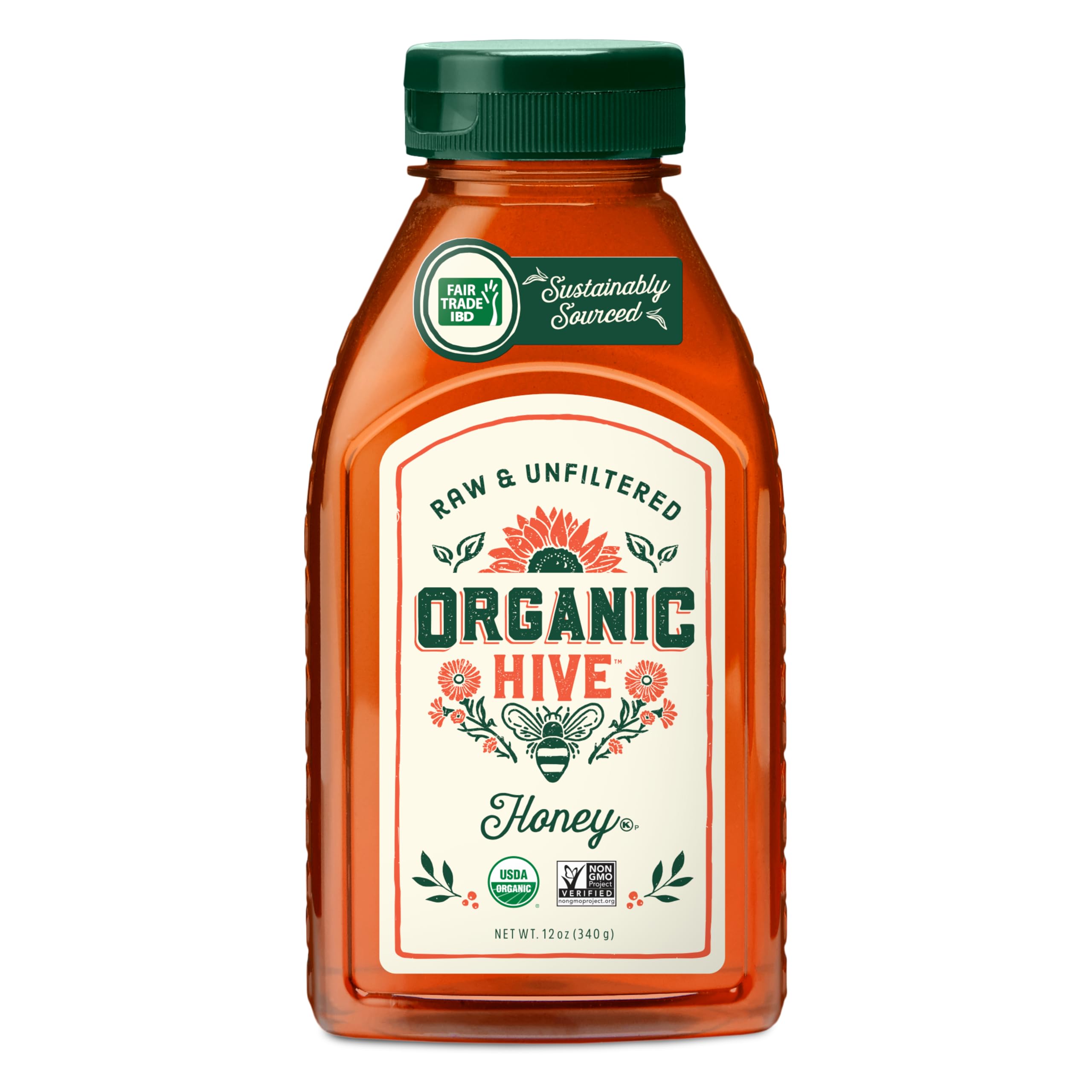 Amazon.com : Organic Hive Raw & Unfiltered Organic Honey – 12oz, 100% ...