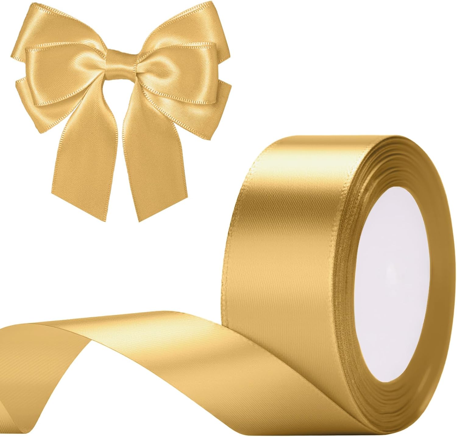 G2PLUS Gold Satin Ribbons 40mm: Wide Fabric Ribbons for Gift Wrapping ...
