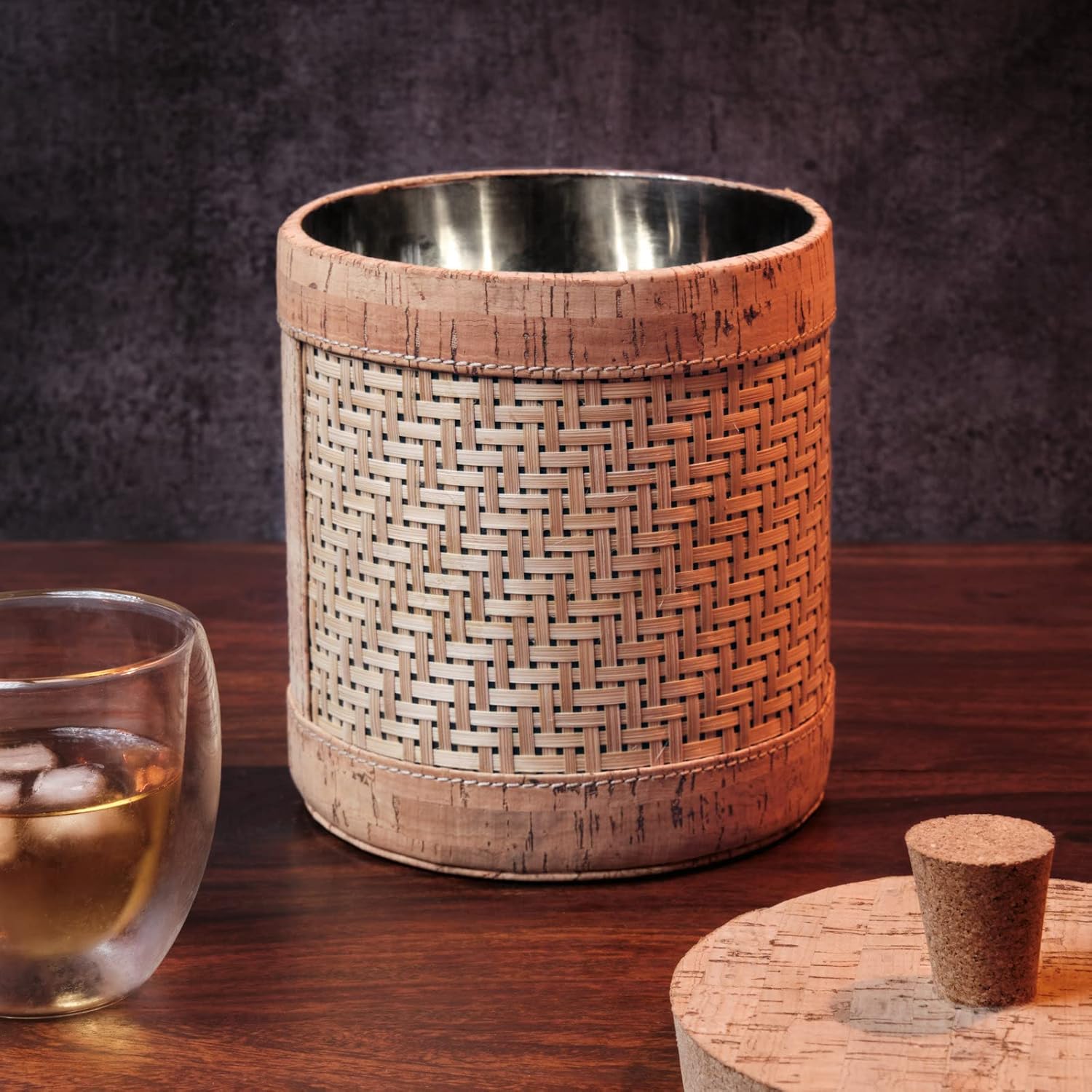 Kraftinn Ice Bucket - Cork and Bamboo : Amazon.in: Home & Kitchen