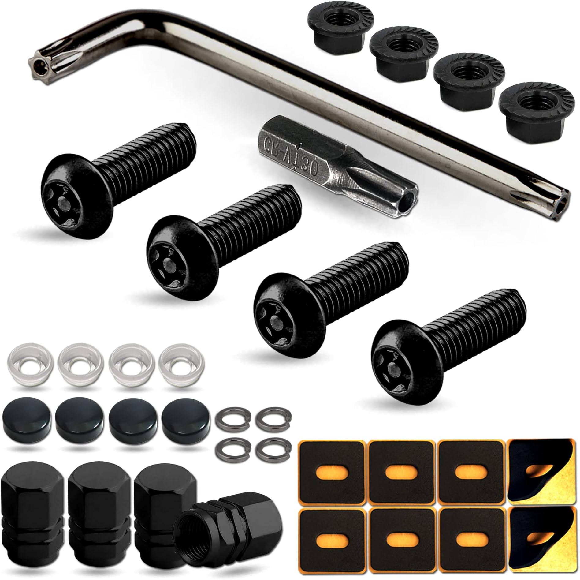 Amazon.com: Micro Traders 30 Sets Plastic License Plate Screws with Hex ...