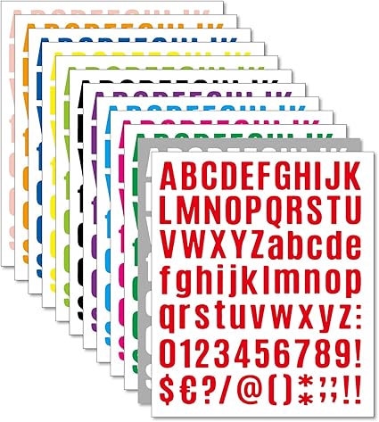 Amazon.com: 12 Sheets Alphabet Stickers 1512 Alphabet Stickers Vinyl ...