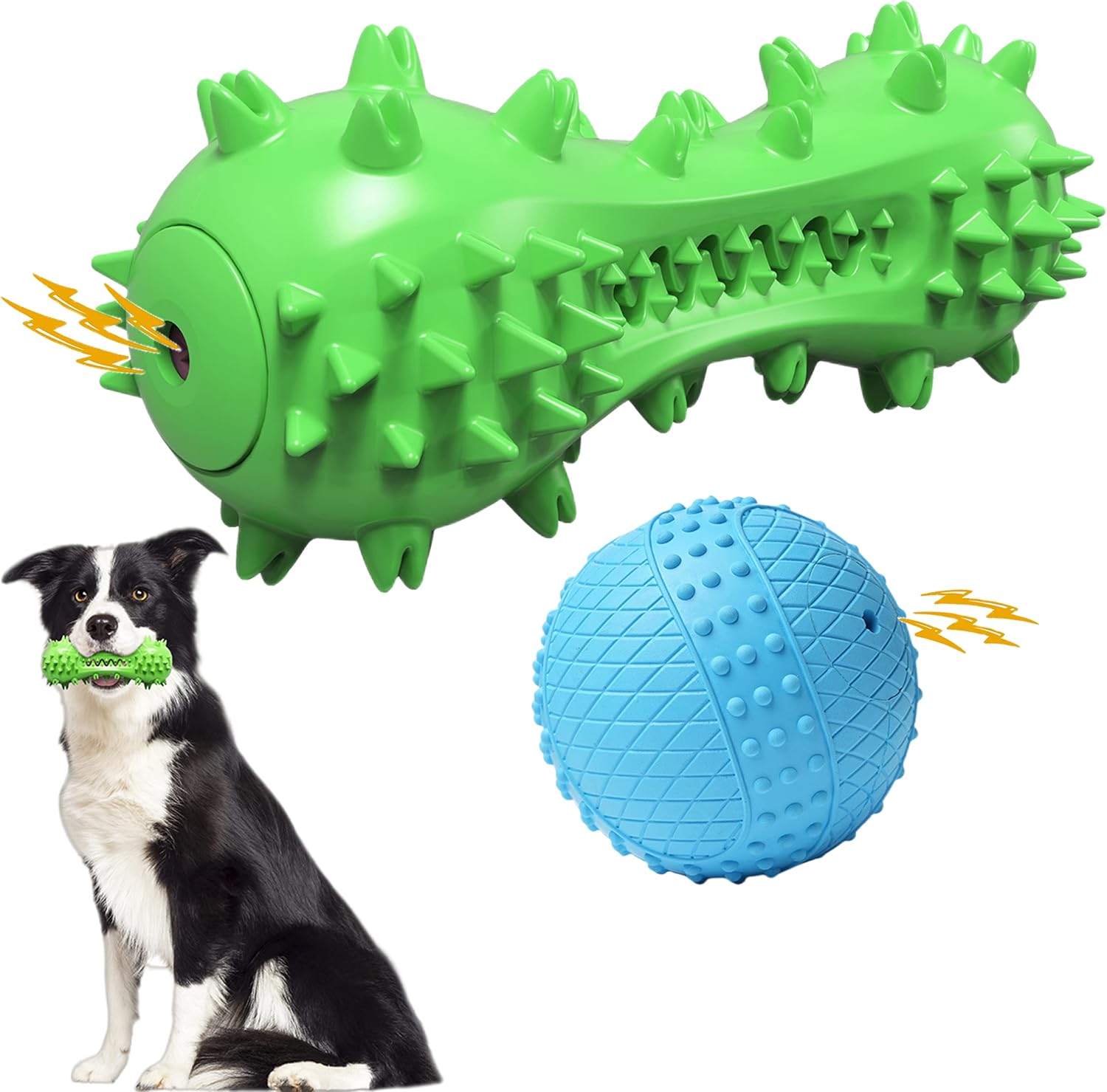 Pet Supplies : DUDULOVY Squeaky Dog Toys 2 Pack, Dog Toothbrush Toys ...