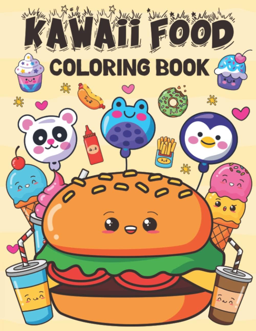 Kawaii Food Coloring Book Cute Food Coloring Book For Kids | Desertcart ...