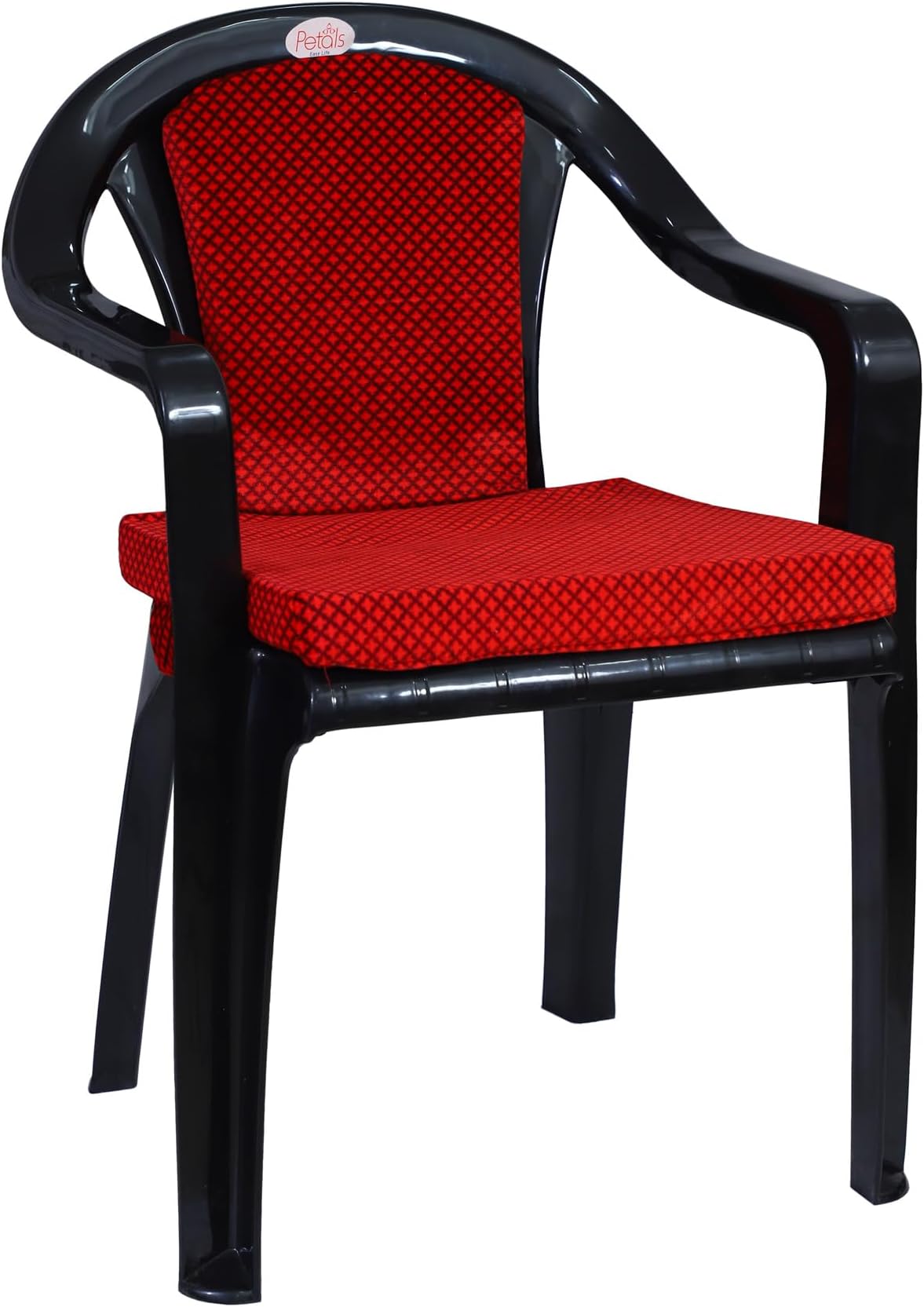 Cello Plastic Chair with Cushioned SEAT and Back (RED & Black) : Amazon ...