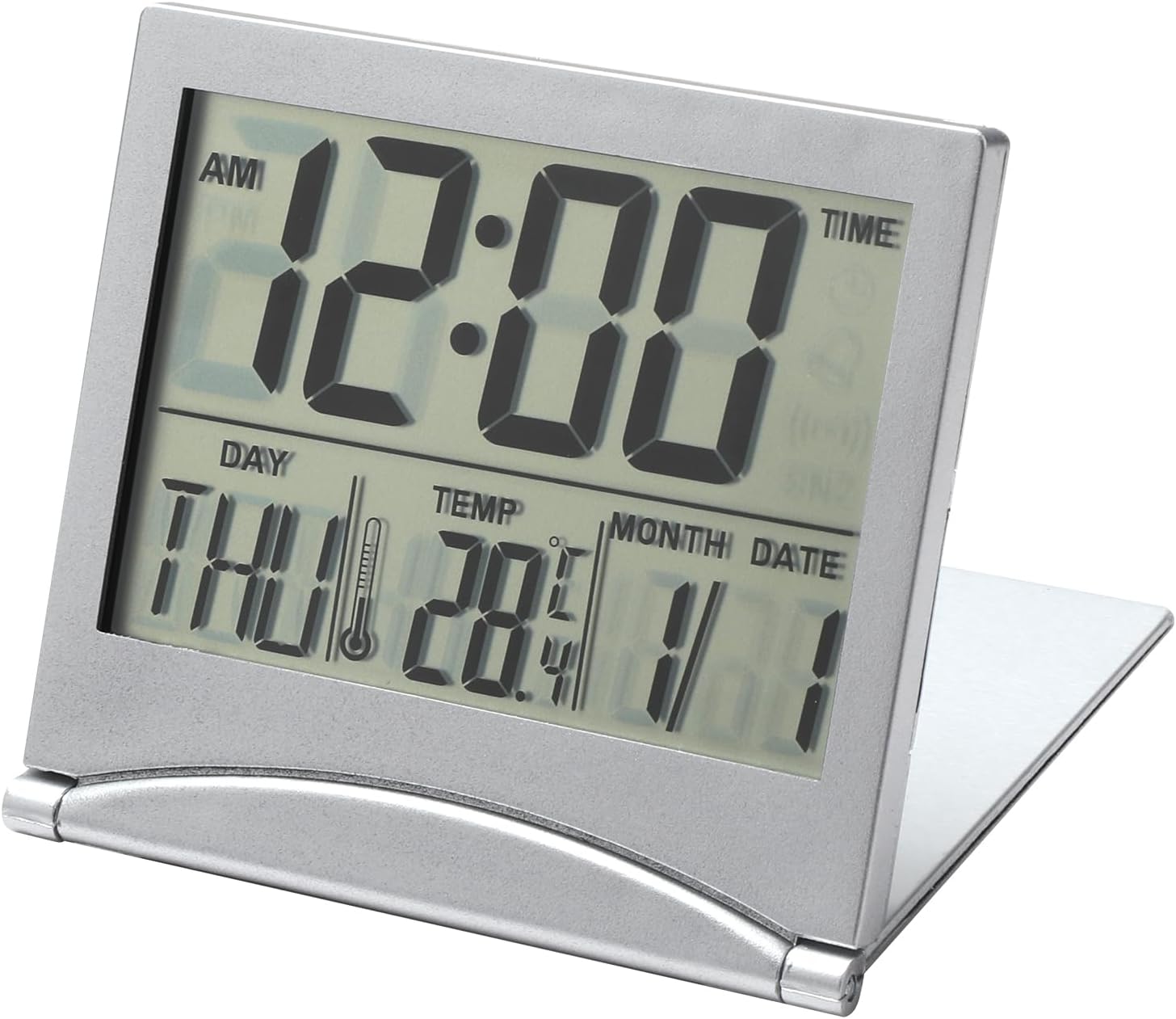 WrteEase Digital Travel LCD Alarm Clock, Small Foldable Dementia Clock ...