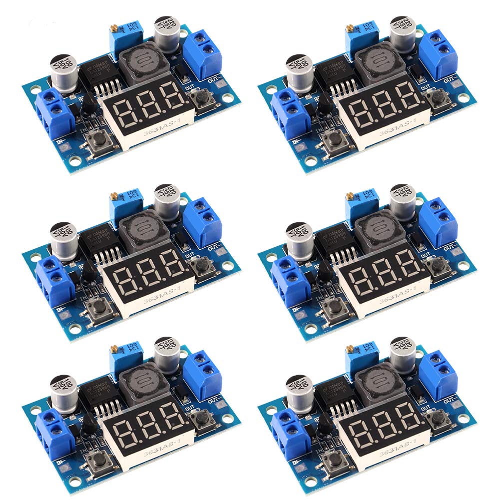 Buy AITRIP 6 Pack Adjustable LM2596 LM2596S DC-DC Buck Converter ...