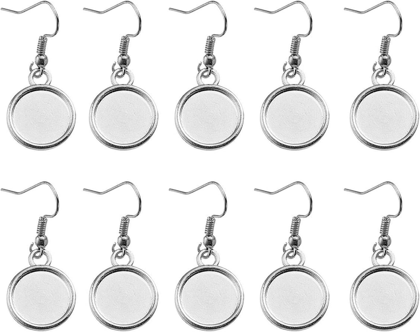 Amazon.com: Reidgaller 20pcs 12mm Cabochon Earring Setting Tray Blanks ...