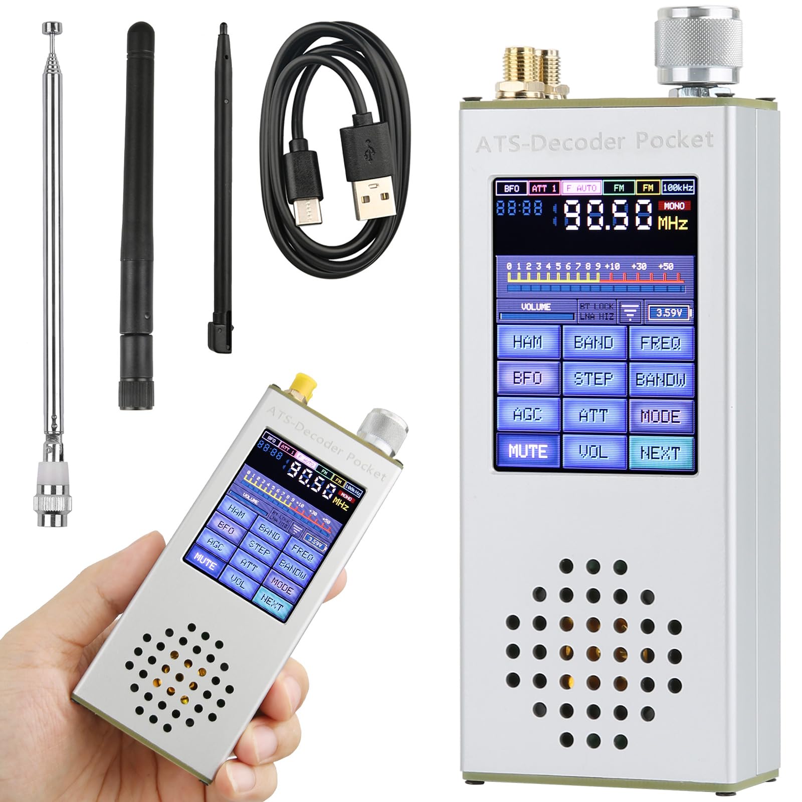 Amazon.com: ATS-Decoder Pocket SI4732 Handheld Radio Receiver, Version ...