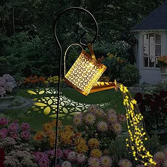 Taprinferior Solar Waterfall Lights, Solar String Lights Outdoor ...