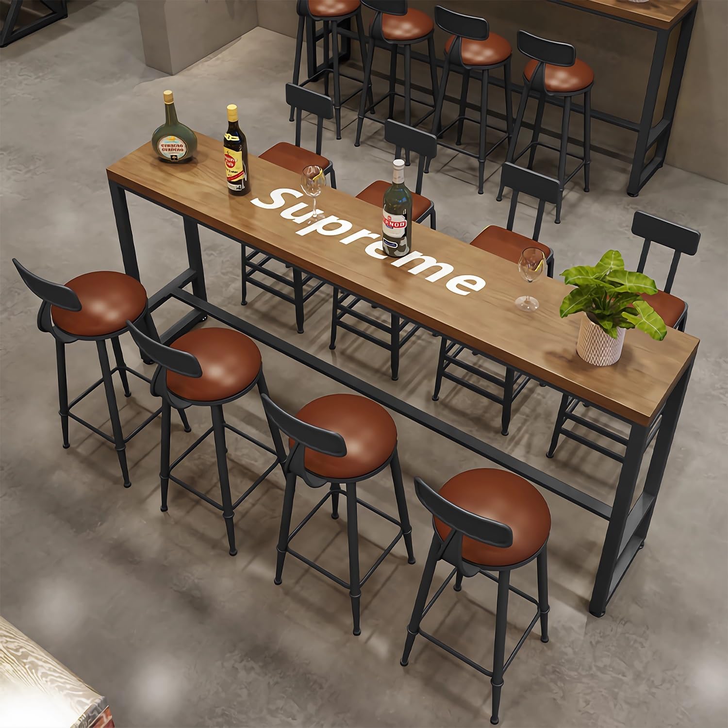 Amazon.com: LWENTAO Solid Wood Bar Table,Trendy Modern Style Bar Table ...