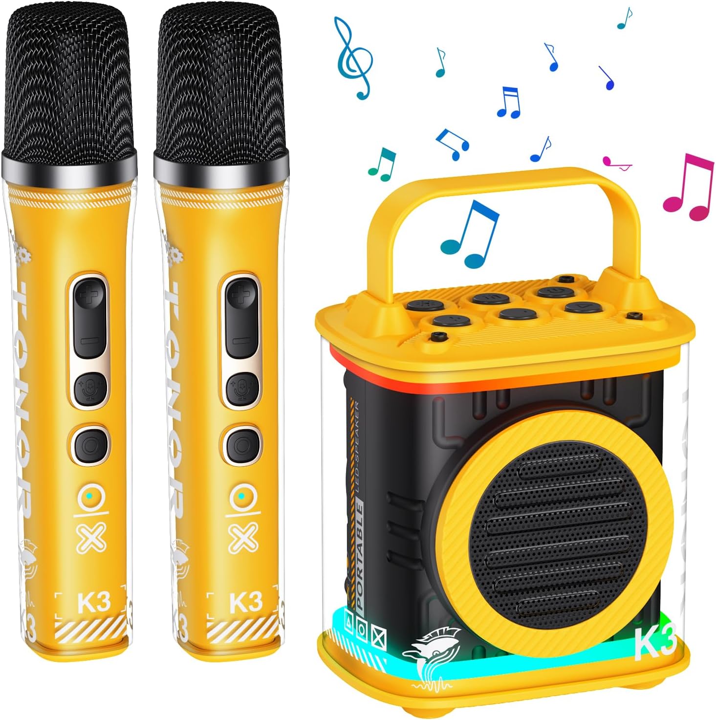 Amazon.com: TONOR Mini Karaoke Machine with 2 Wireless Microphones ...