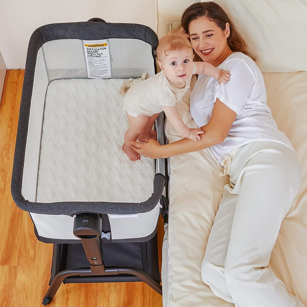 Amazon.com: BabyBond Baby Bassinet, 3 in 1 Infant & Toddler Cradle with ...