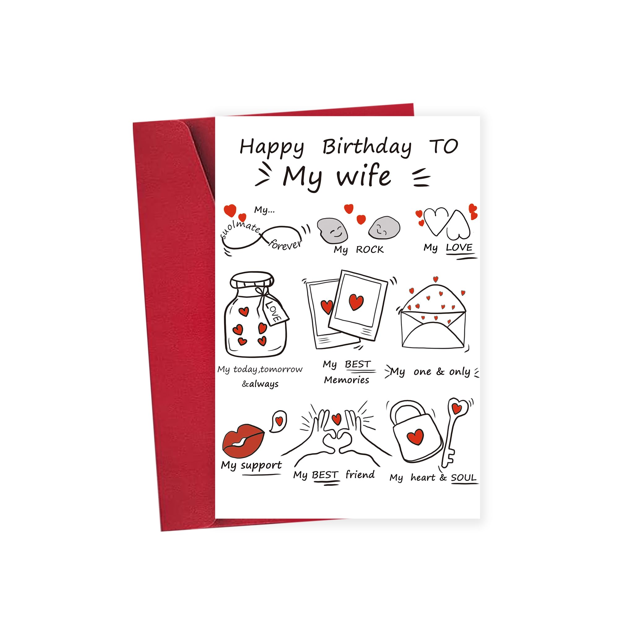 Amazon.com : Detuca Cute Birthday Card Wife fiancee,Funny Birthday Card ...