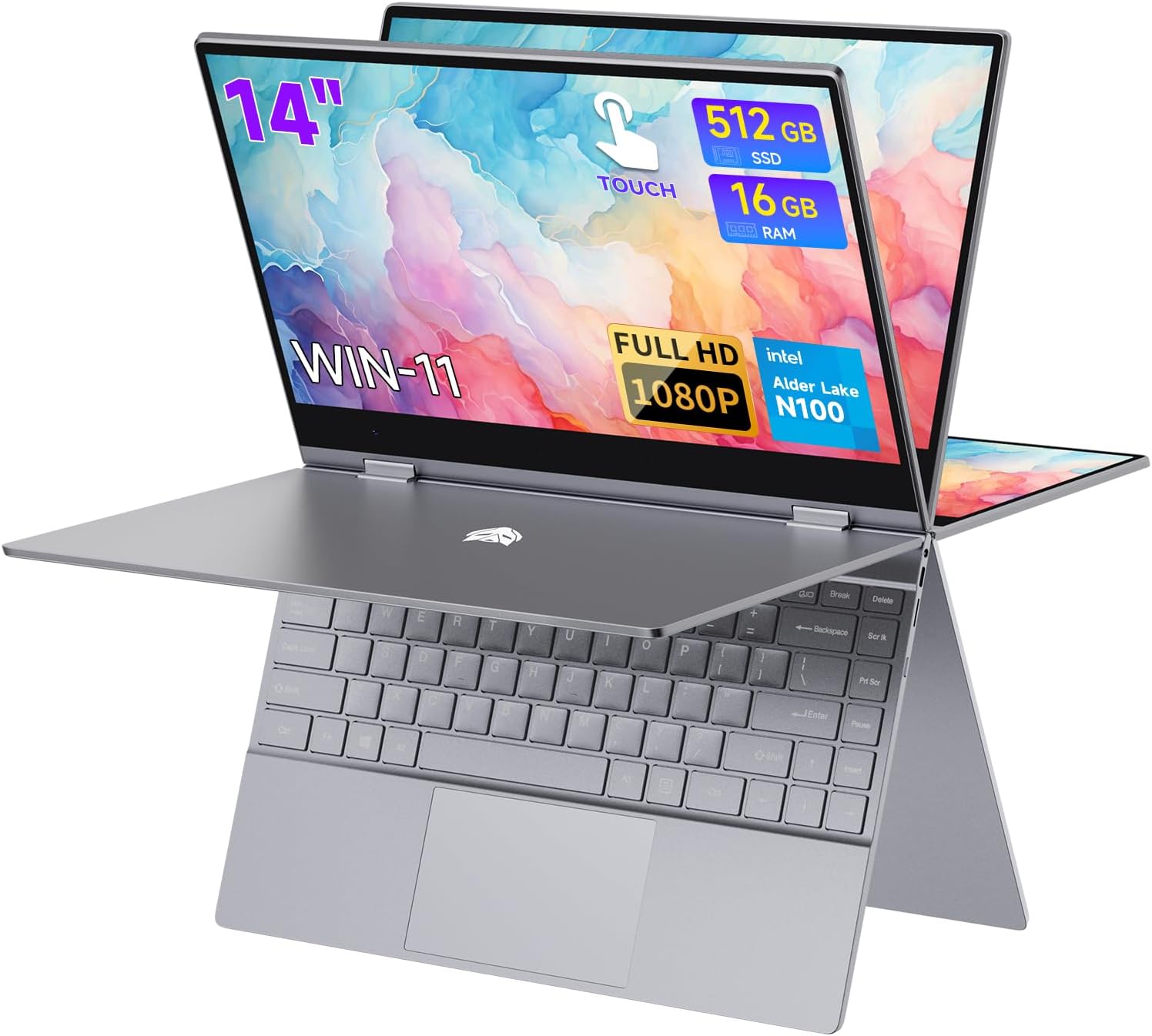 BMAX Ordinateur Portable 2 en 1 écran Tactile 14" FHD Win11 Alder Lake ...