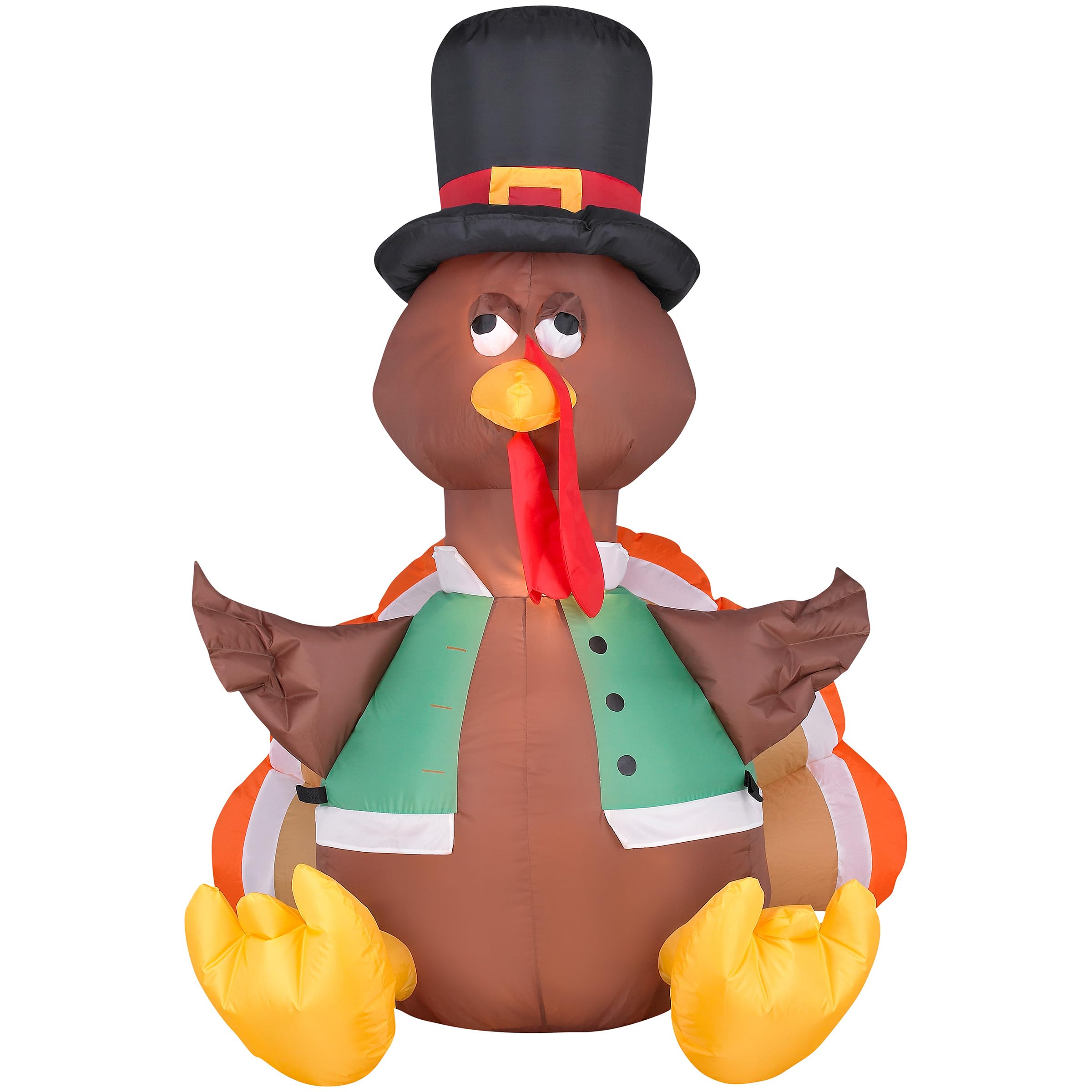 Amazon.com: Airblown Happy Turkey Inflatable, 4 ft. tall. : Patio, Lawn ...